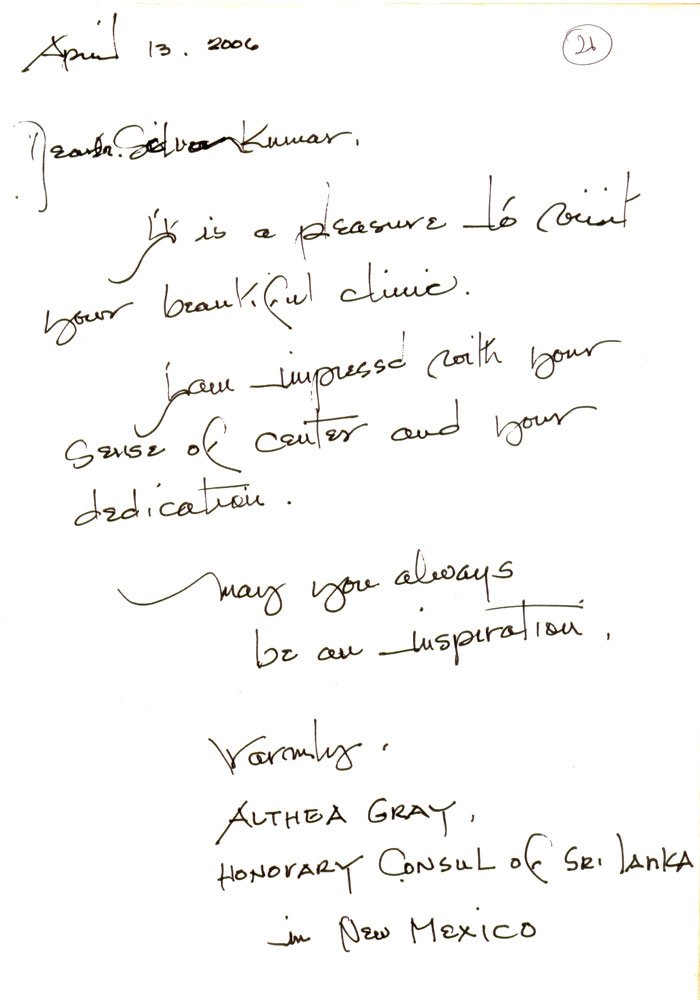 Written Testimonials » Testimonials » Acupuncture Treatment in sri ...